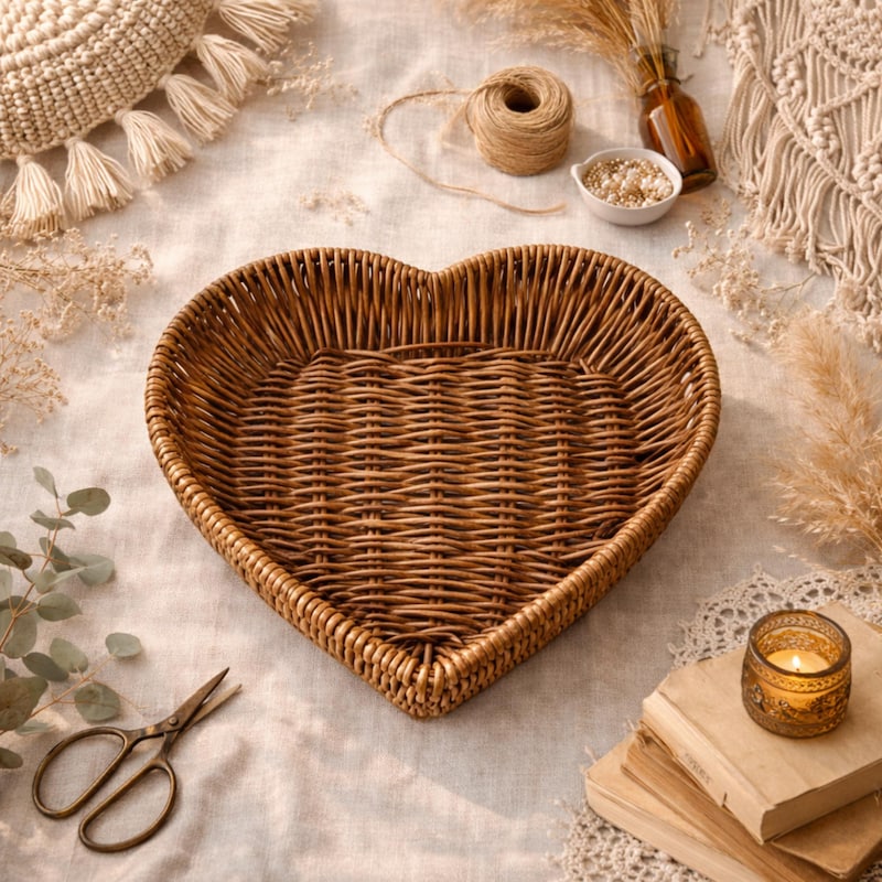 Woven Heart Basket - Etsy