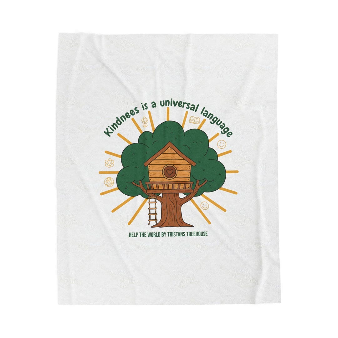 Kindness is a Universal Language Plush Blanket | Eco Humor, Sustainable ...