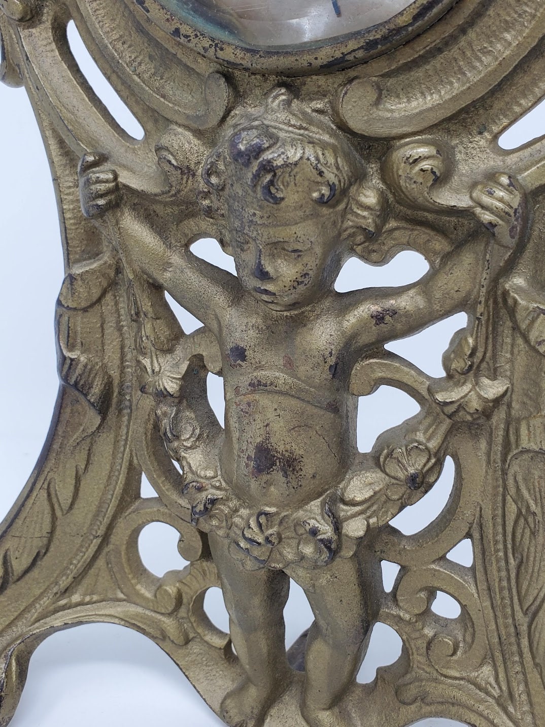 Antique Cherub Mantle Clock, Gold Cast Iron Scrollwork (pat. 1906) - Etsy