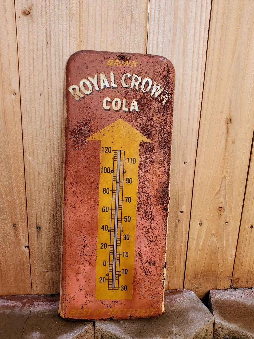 Vintage Drink Royal Crown RC Cola Metal Advertising Thermometer Sign ...