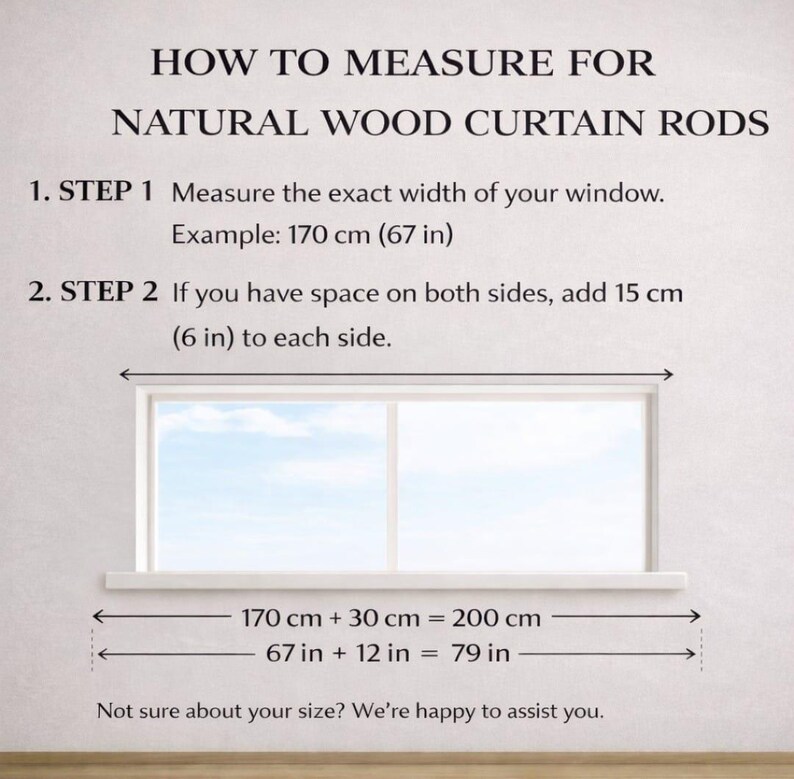 Handmade Ringless Hornbeam Wood Curtain Rod – Medium Walnut Finish ...