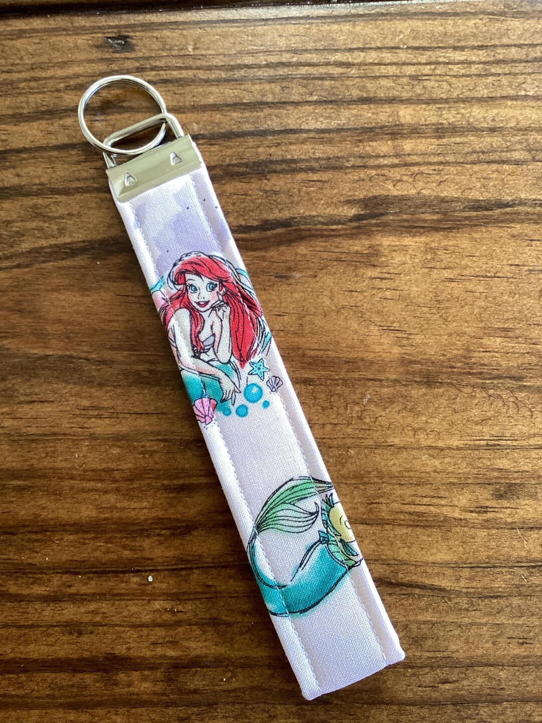 Disney Princess Little Mermaid Ariel Flounder Wristlet Key Fob Keychain ...