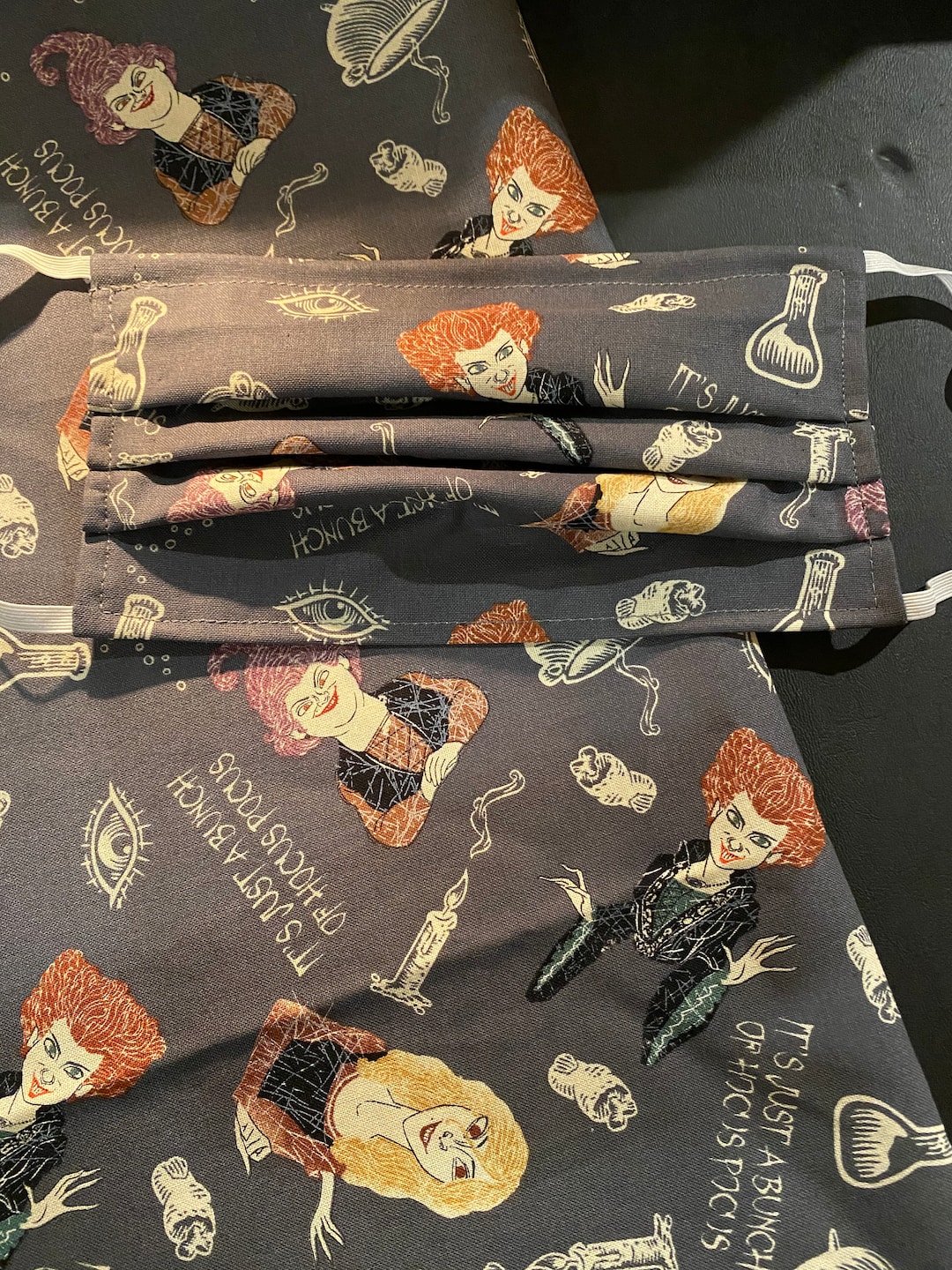 Cotton Hocus Pocus Witches Halloween Face Mask Adult or Kid Size ...