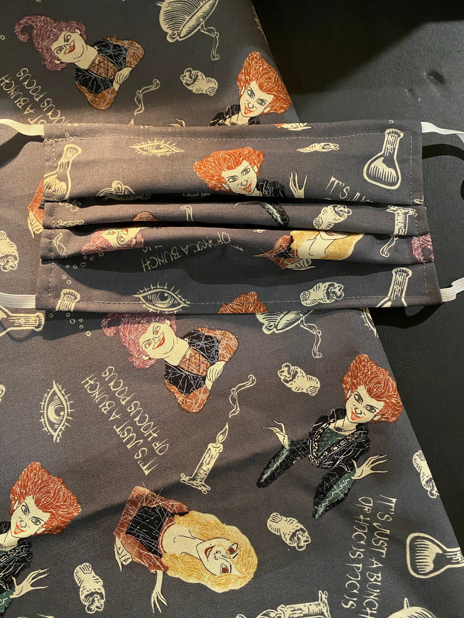 Cotton Hocus Pocus Witches Halloween Face Mask Adult or Kid Size ...