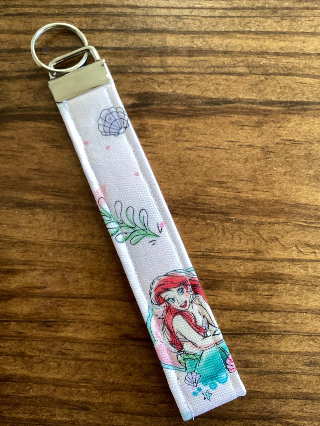 Disney Princess Little Mermaid Ariel Wristlet Key Fob Keychain Key Ring ...