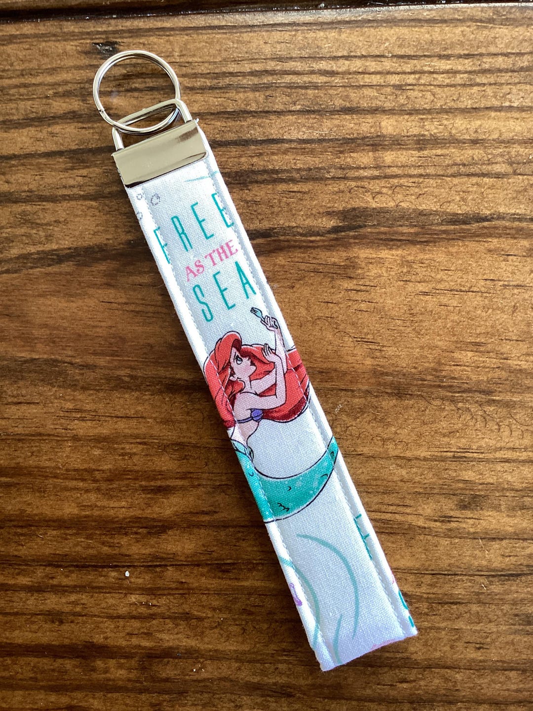 Disney Princess Little Mermaid Ariel Wristlet Key Fob Keychain Key Ring ...