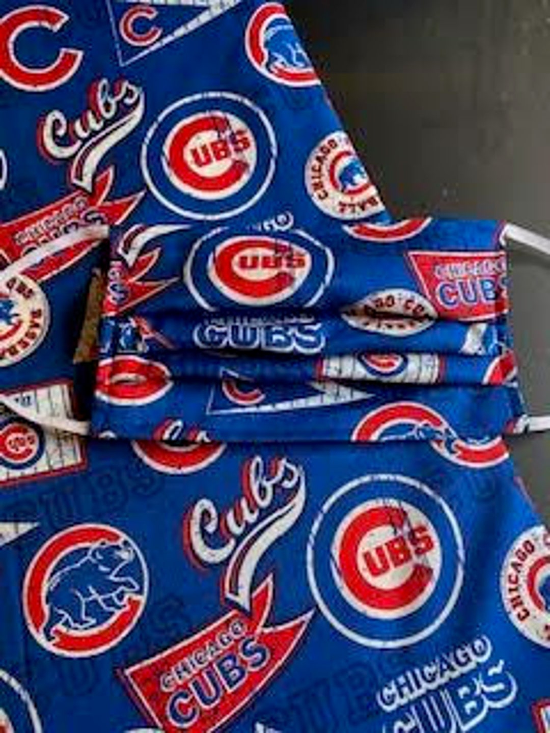 Máscara facial de algodón Chicago Cubs tamaño adulto o niño, bolsillo ...