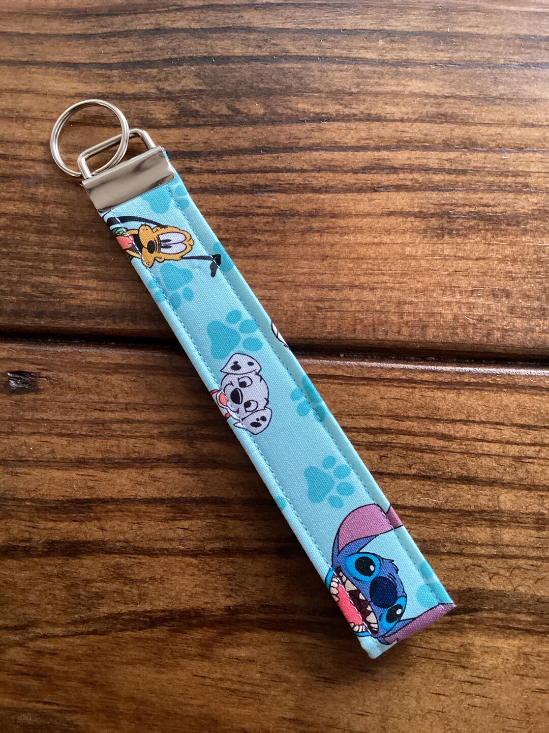 Disney Dogs Pluto Stitch Dalmatians Wristlet Key Fob Keychain Key Ring ...