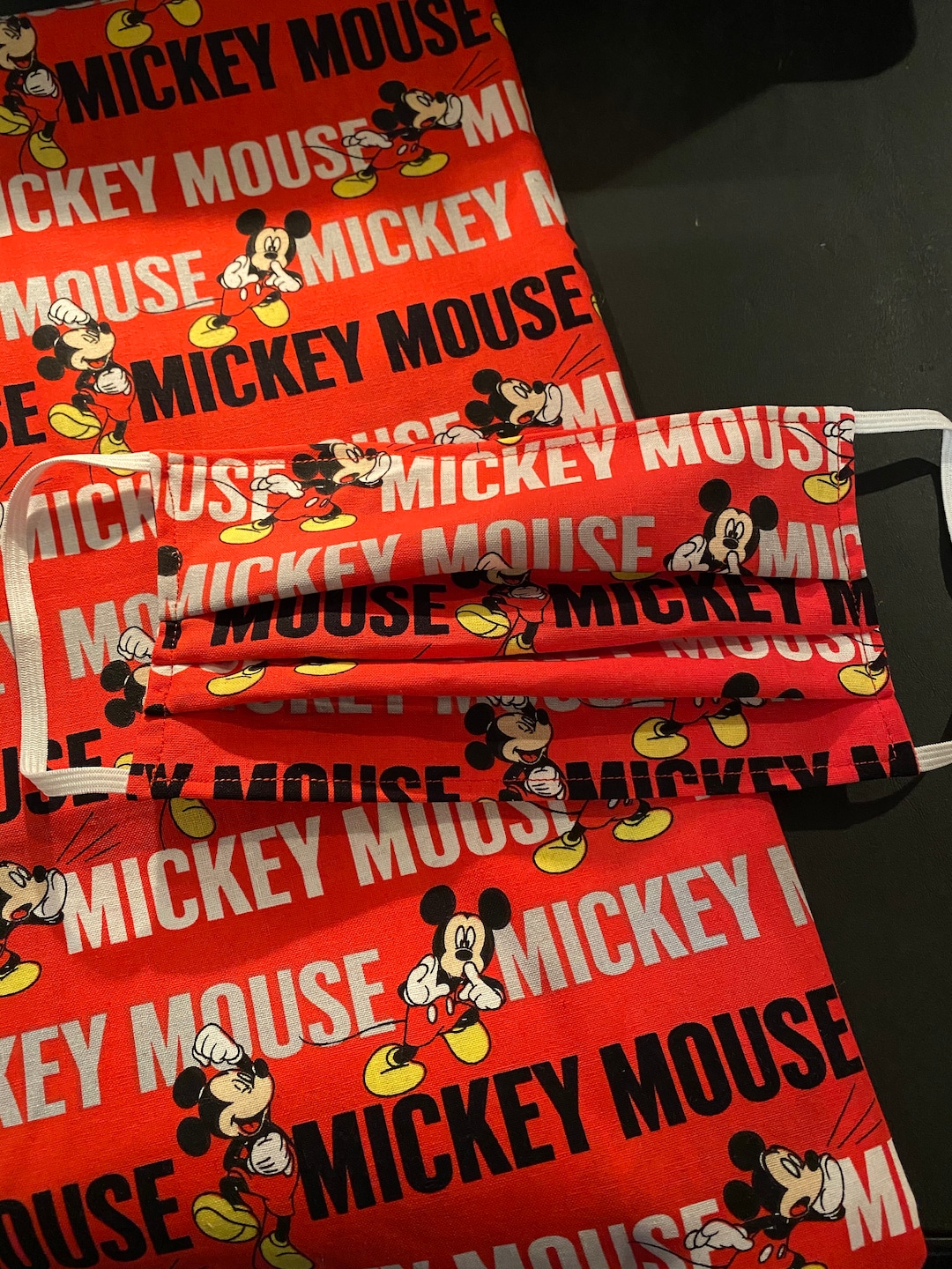 Cotton Disney Mickey Mouse Face Mask Adult or Kid Size Inside - Etsy