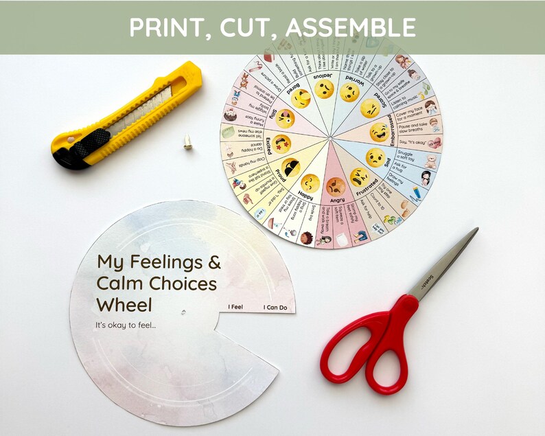 Kids Feelings Wheel & Coping Skills Spinner Craft • Interactive ...