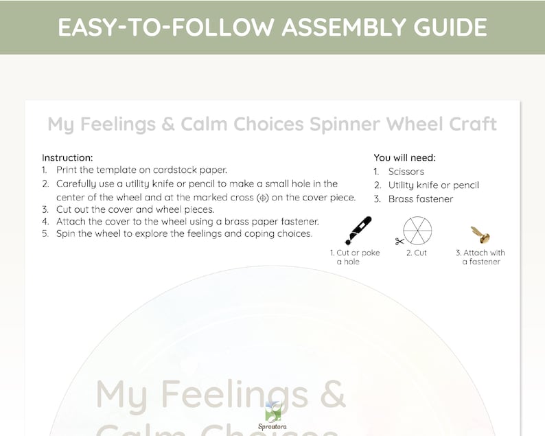 Kids Feelings Wheel & Coping Skills Spinner Craft • Interactive ...