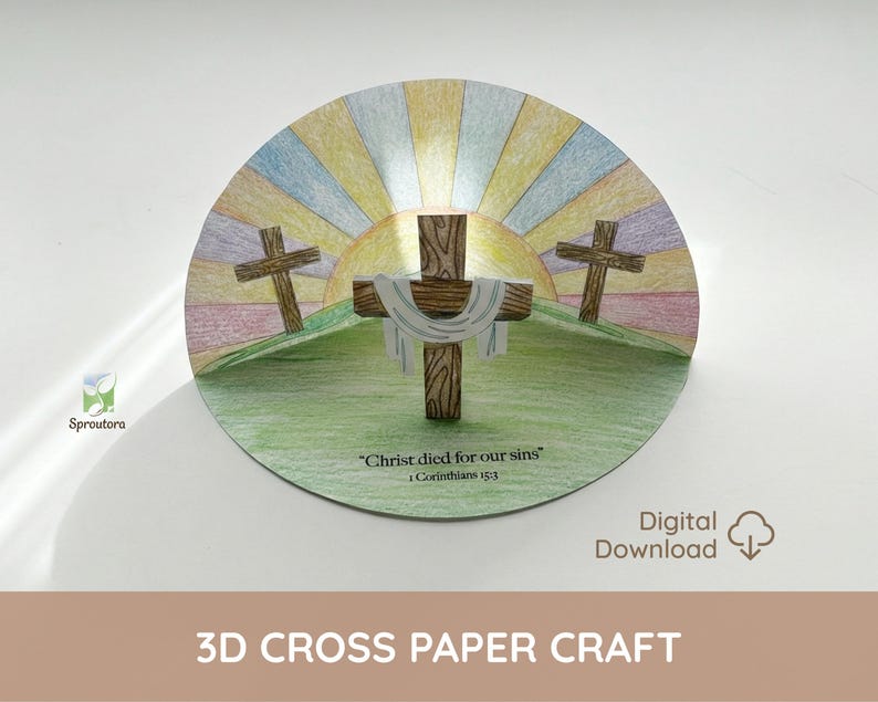 3D Cross Paper Craft for Kids • Easter Sunday School Activity ...