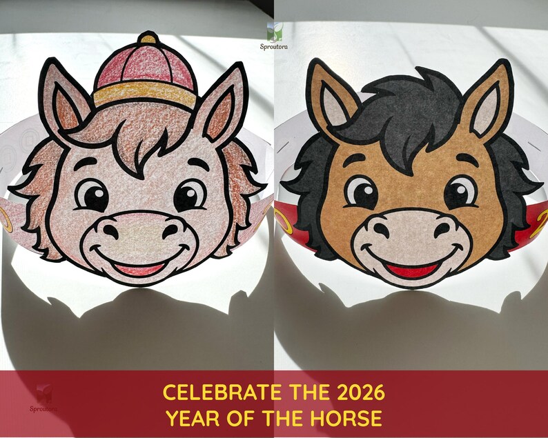 2026 Chinese New Year Paper Crowns • Year of the Horse Craft for Kids ...