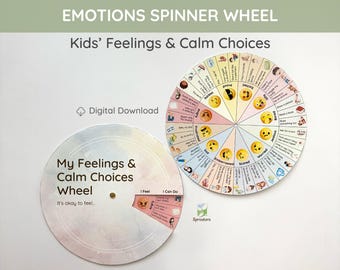 Kids Feelings Wheel & Coping Skills Spinner Craft • Interactive ...