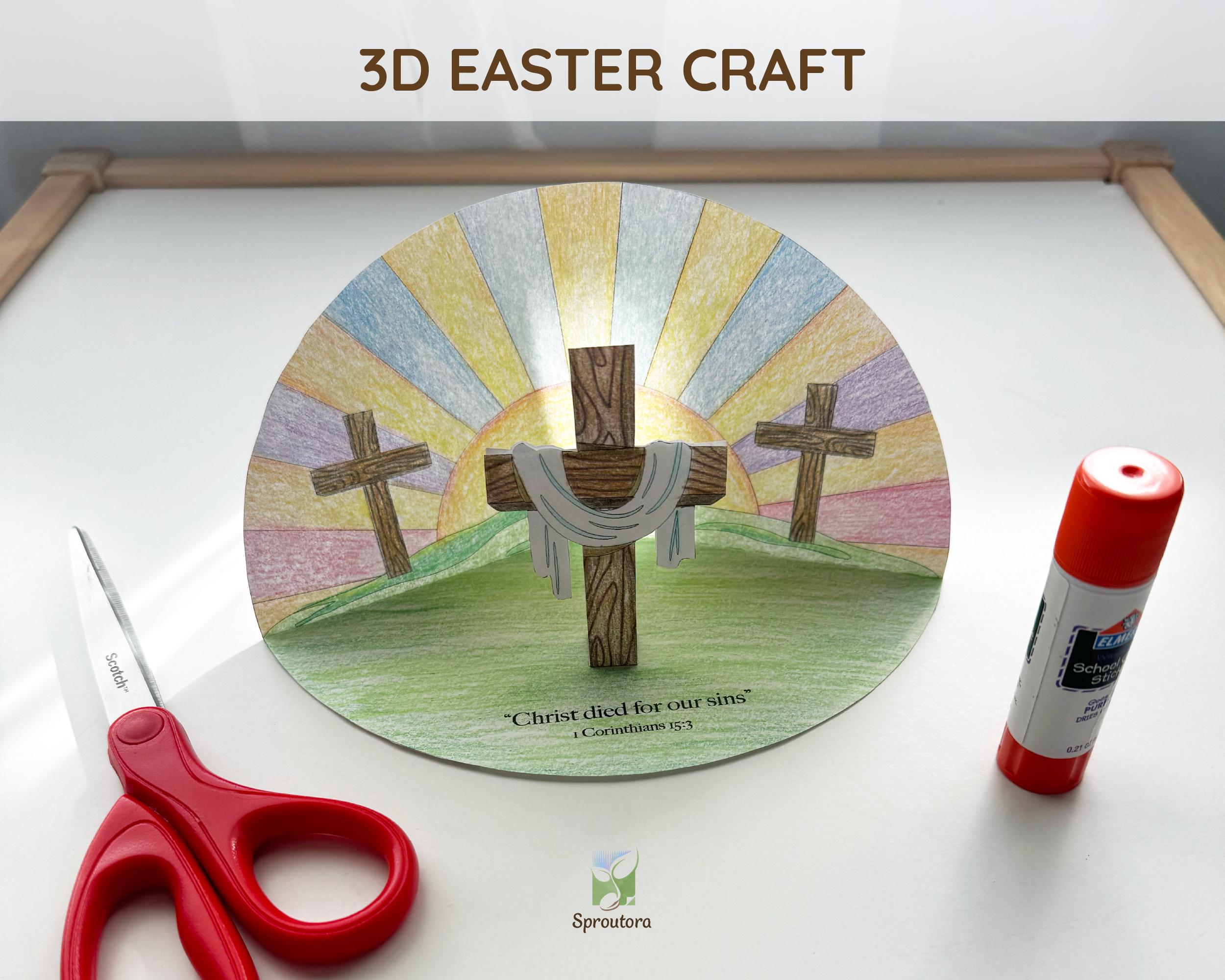 3D Cross Paper Craft for Kids • Easter Sunday School Activity ...