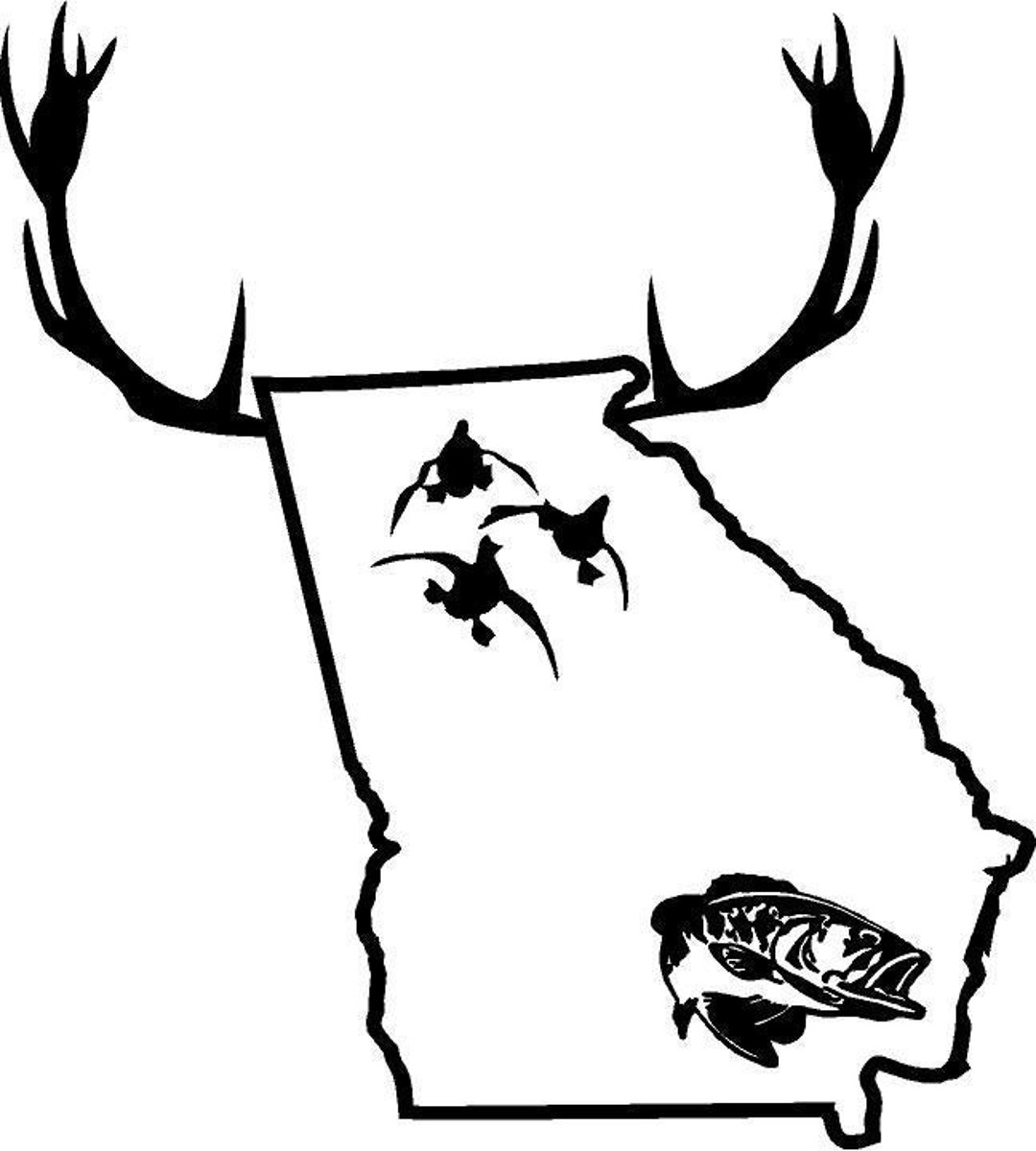 Georgia State Southern Decal Sticker Hunting Fishing Car Truck Van ATV ...