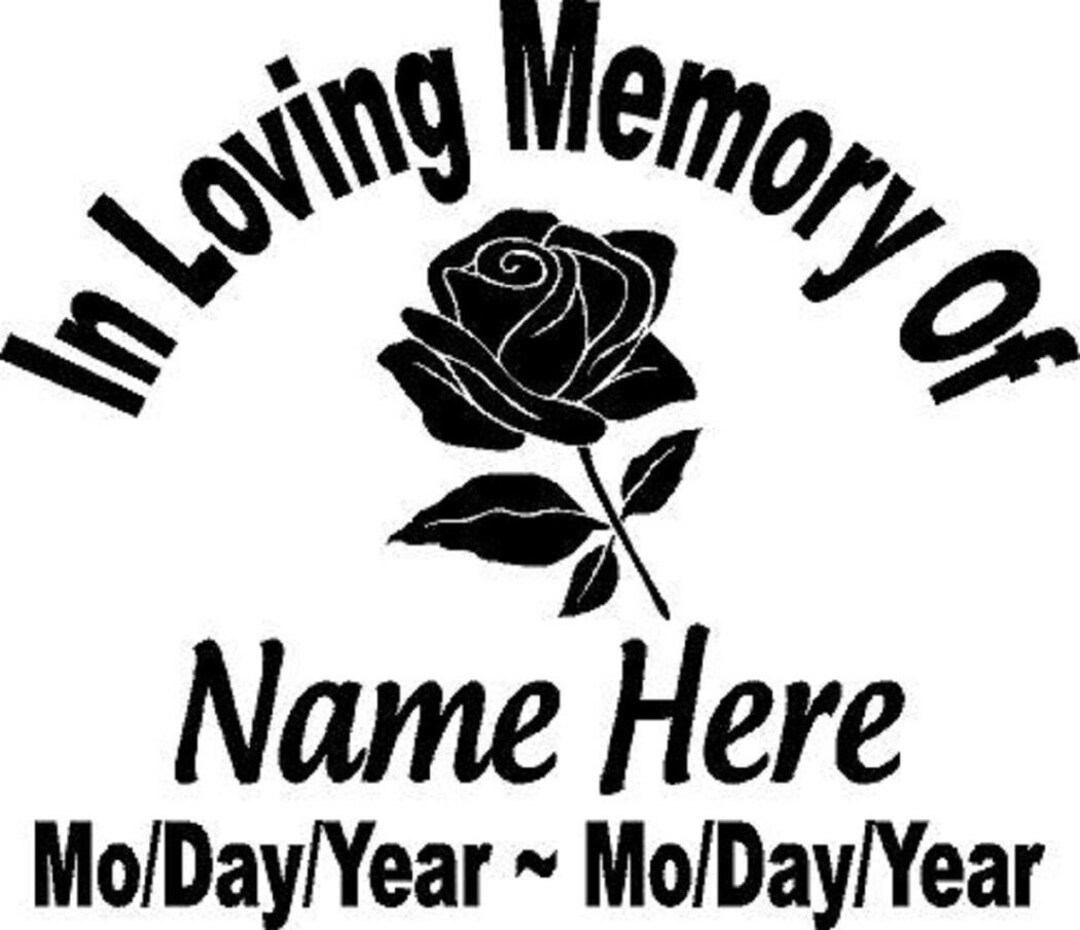 In Loving Memory of Flower Rose Decal Window Sticker Personalized ...