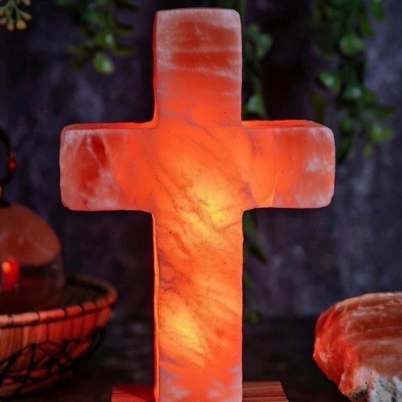Himalayan Salt Cross Salt Lamp - Etsy