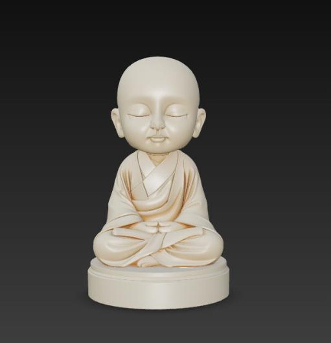 Zen Monk Mini Statue STL | Meditating Buddhist Figure | Minimal ...