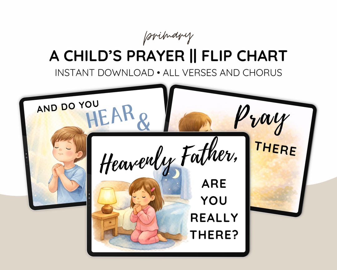 A Child’s Prayer | LDS Primary Flip Chart | Singing Time Visuals ...
