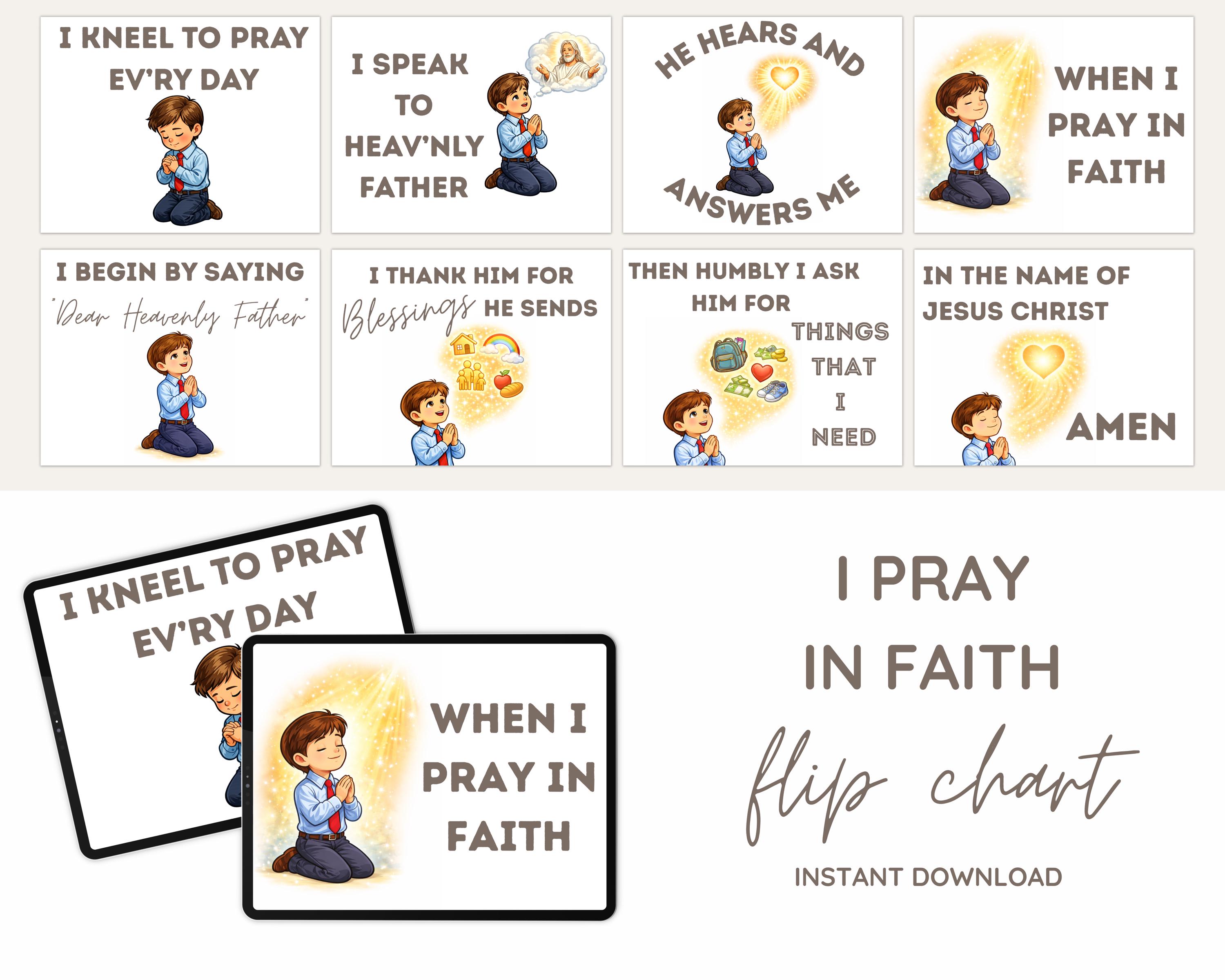 I Pray in Faith Flip Chart | LDS Primary Singing Time Visuals (digital ...