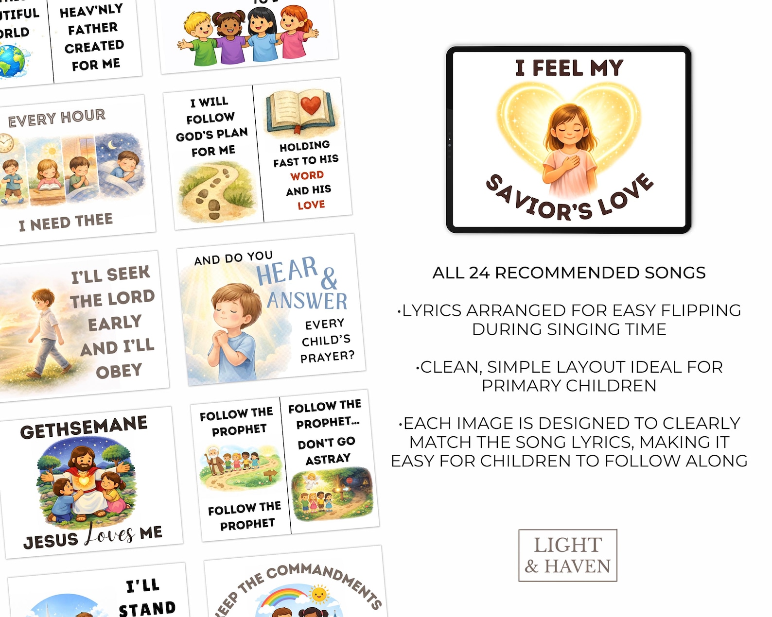 2026 Primary Singing Time Flip Charts Bundle | All 24 LDS Songs ...