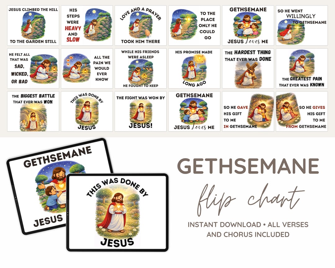 Gethsemane Song Flip Chart | LDS Primary Visuals (digital Download) - Etsy