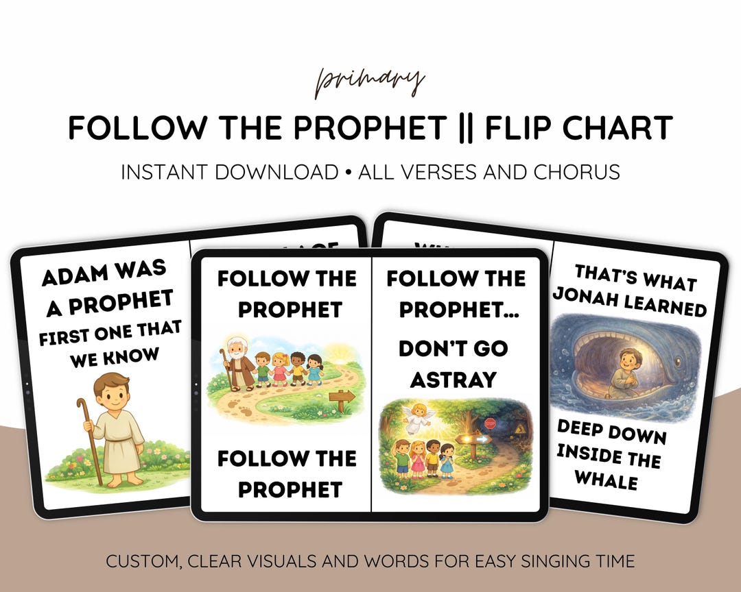 Follow the Prophet| LDS Primary Flip Chart | Singing Time Visuals ...
