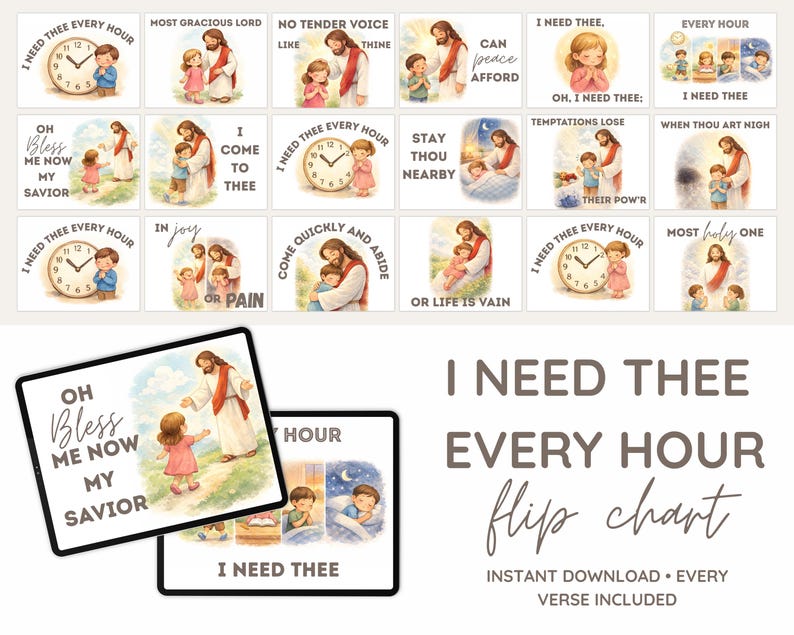 LDS Primary Songs Flip Chart | March 2026 | I Need Thee Every Hour ...