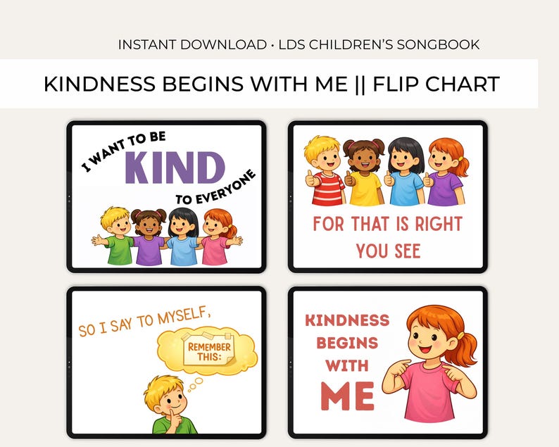LDS Primary Songs Flip Chart | March 2026 | I Need Thee Every Hour ...