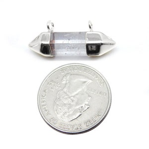 Double Terminated Crystal Quartz Double Bail Pendant With Electroplated ...