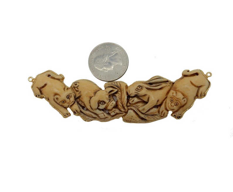 Farm Animal Connector JUMBO Bone Double Bail Pendant With - Etsy