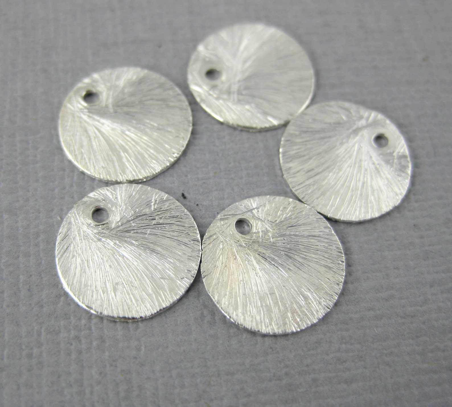 Silver Disk Charm 10mm Brushed Sterling Silver Stamping Tag - Etsy