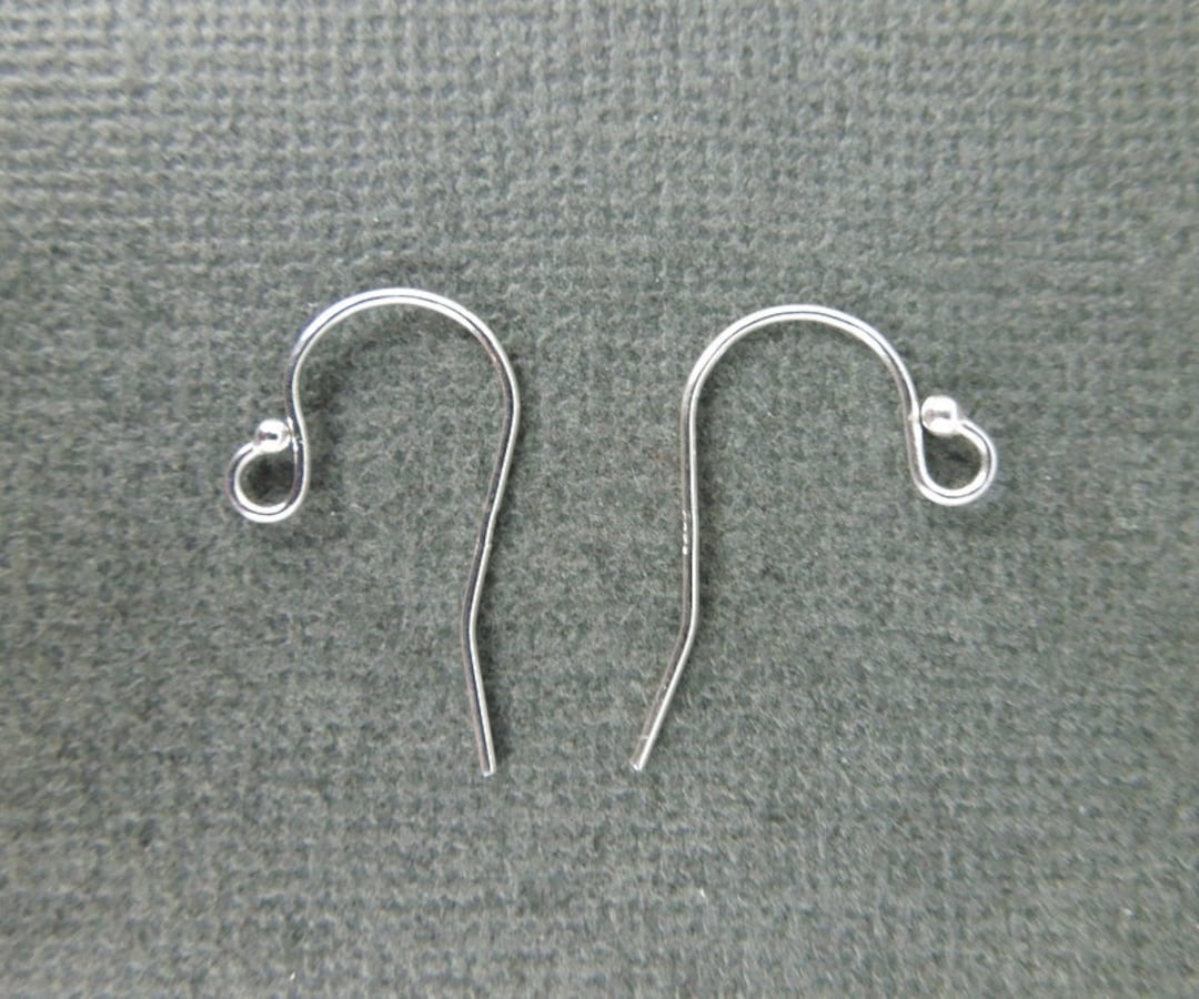 Ear Wires Earring Hooks Sterling Silver Hook Wire With Bead End -20 ...