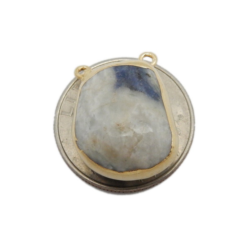 Sodalite Tumbled Stone Double Bail Pendant With Electroplated - Etsy