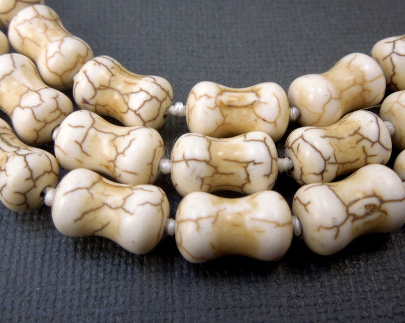 Howlite Beaded White Howlite Bone Beaded ONE STRAND | Etsy