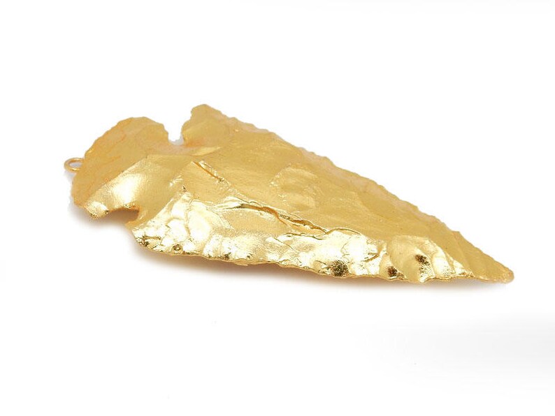 Large Arrowhead Dipped in 24k Gold Electroplated Pendant Charm -made in ...