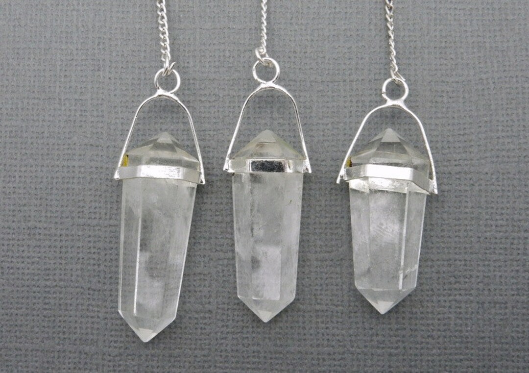 Crystal Quartz Point Pendulum Pendant-- Crystal Point Pendant With ...