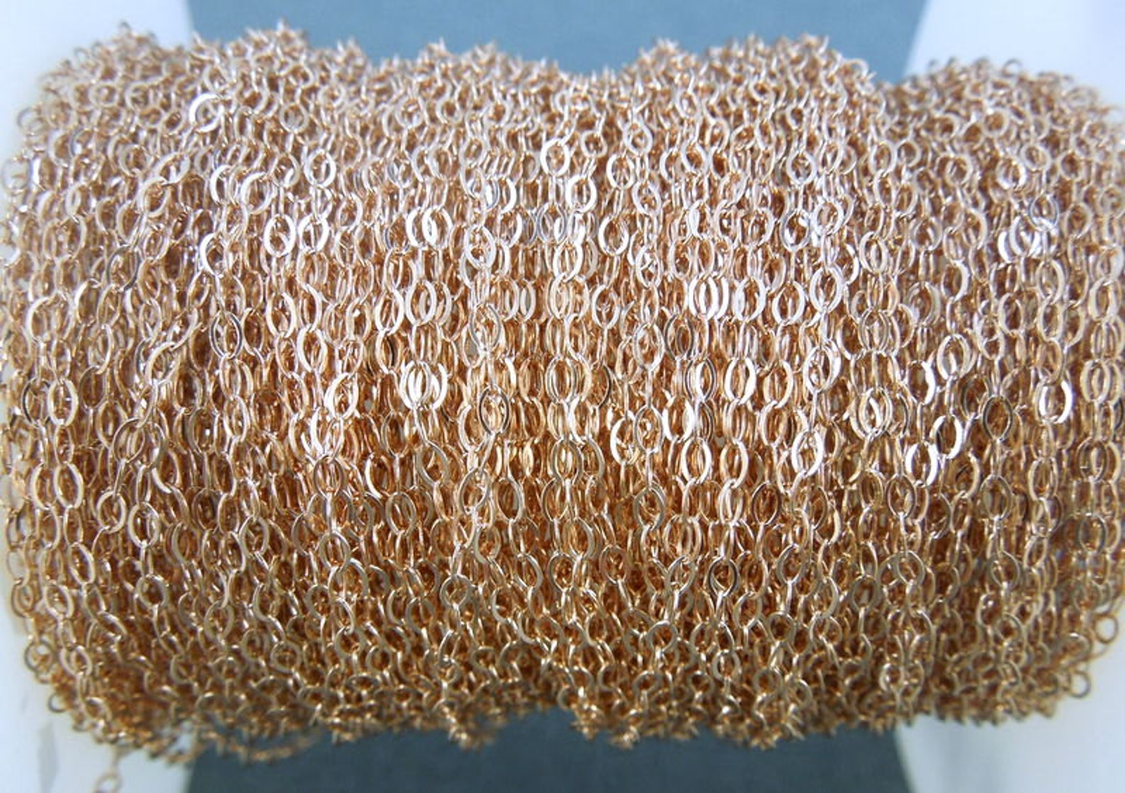 20 Ft Rose Gold Fill Chain Flat Cable Chain 1.3mm-- by 20 FEET - Etsy