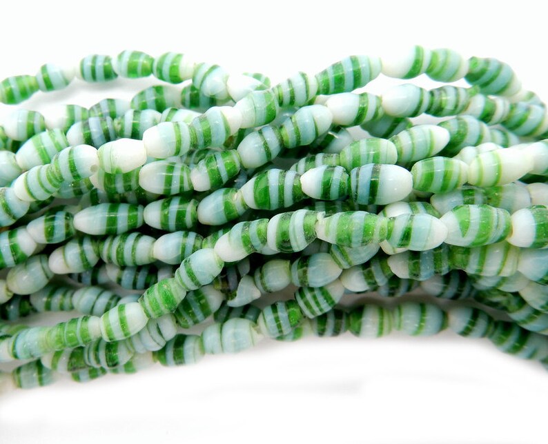 African Togo Green Glass Beads -- BY STRAND (S44B21-02) - Etsy