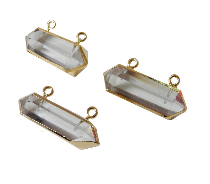 Crystal Quartz Double Terminated Point -- Double Bail Pendant With ...