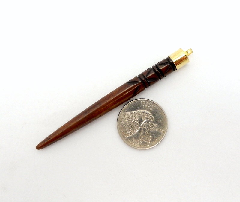 Brown Bone Carved Spike With Gold Toned Brass Cap S95B8-01 - Etsy