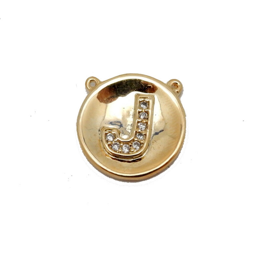 Rhinestone j Letter Charm Gold Plated Alphabet Letter Rhinestone ...