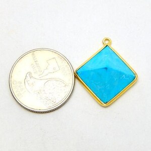 Turquoise Howlite Station Pyramid Pendant - 16mm Sterling Silver Bezel ...