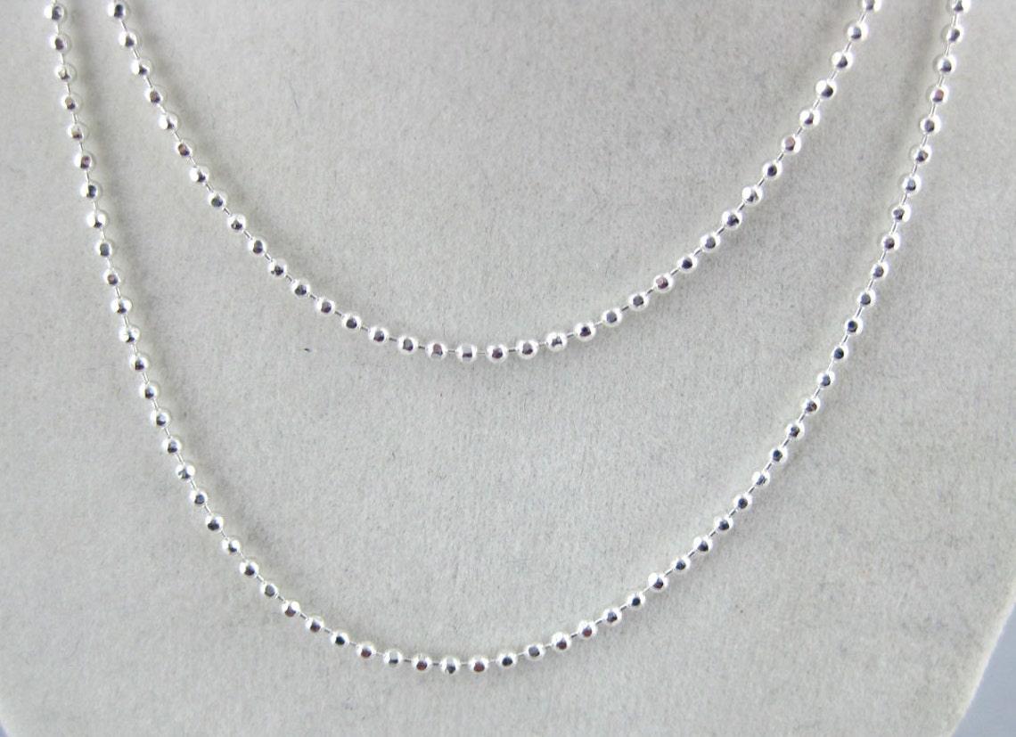 Sterling Silver Chain- 18" Diamond Cut 1.5mm Sterling Silver Ball ...