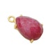 Gemstone Teardrop Pendant - Dyed Ruby Teardrop Set in Gold Over ...
