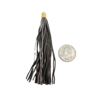 Metallic Brown Leather Tassel - Large Leather Strand Tassel Pendant ...