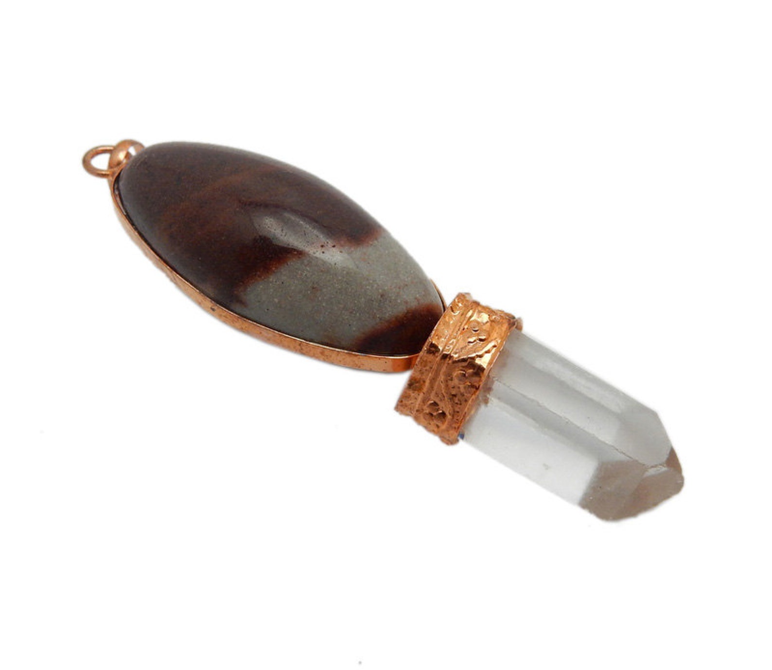 Lingam Pendant With Crystal Quartz Point Set in Copper Bezel | Etsy