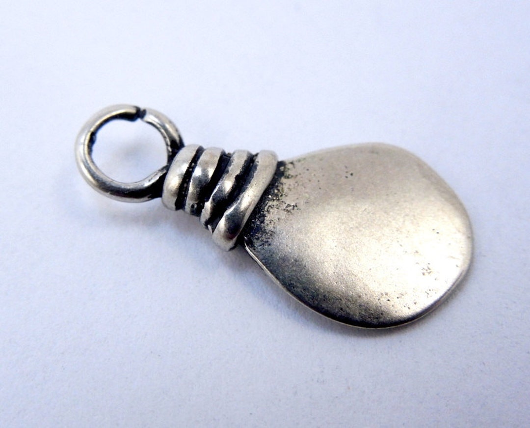 Brass Paddle Charm Pendant-- Petite White Brass Paddle Charm Pendant ...