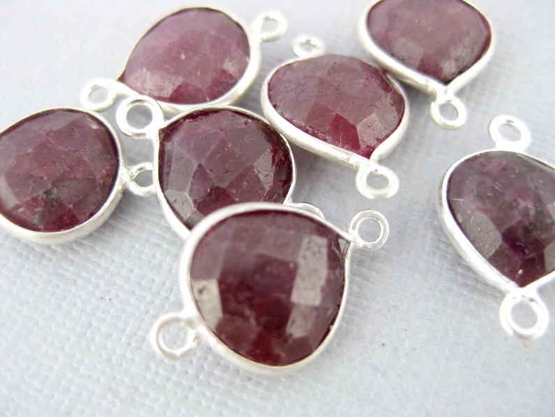 Gemstone Connector Dyed Ruby Station Drop Connector 10mm | Etsy